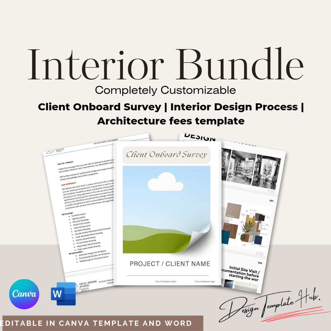 Get 3 Interior Design Editable Template Bundle – Design Template Hub
