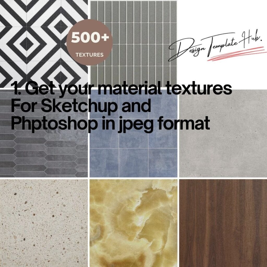 Textures of Material for Sketchup and Photoshop – Design Template Hub