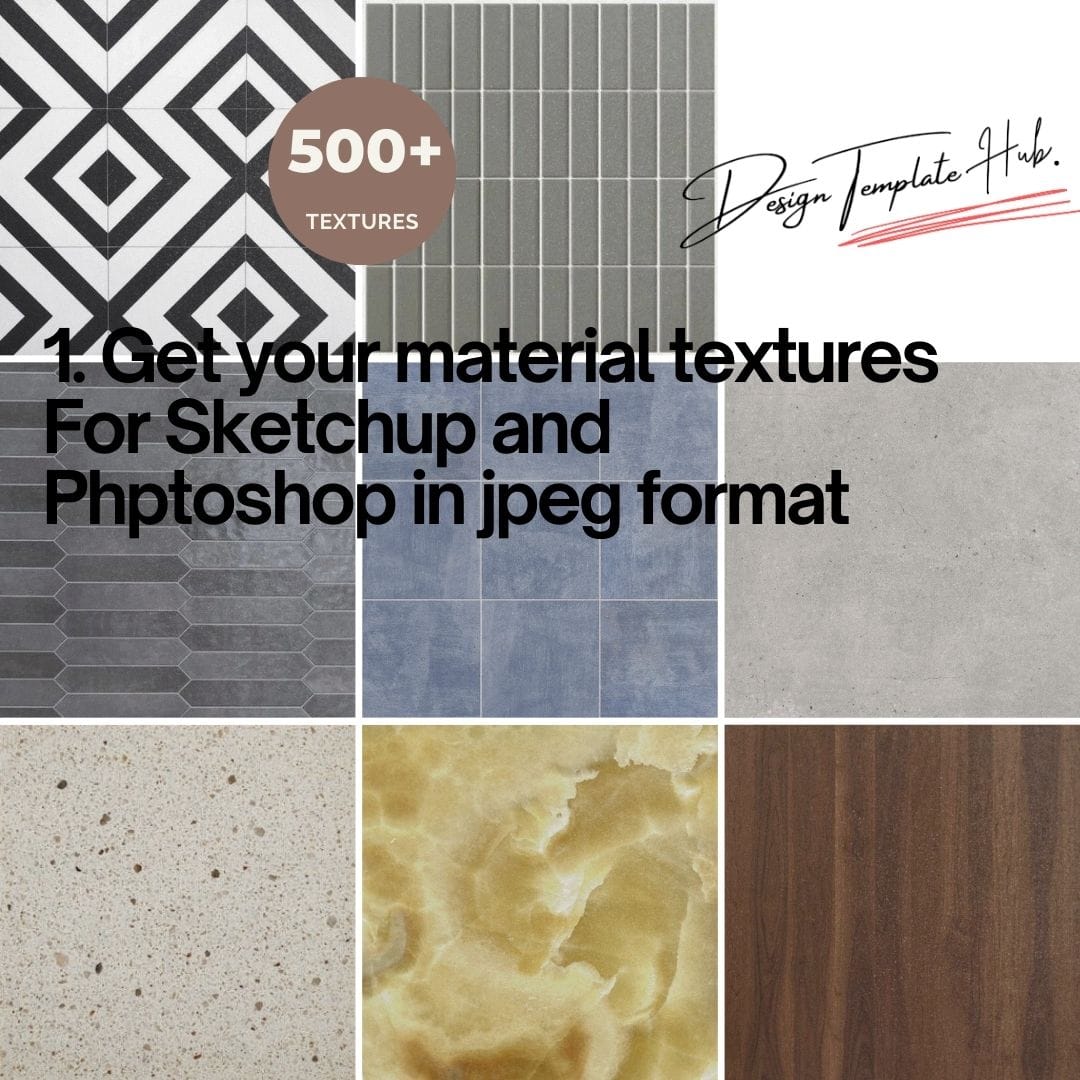Textures of Material for Sketchup and Photoshop – Design Template Hub