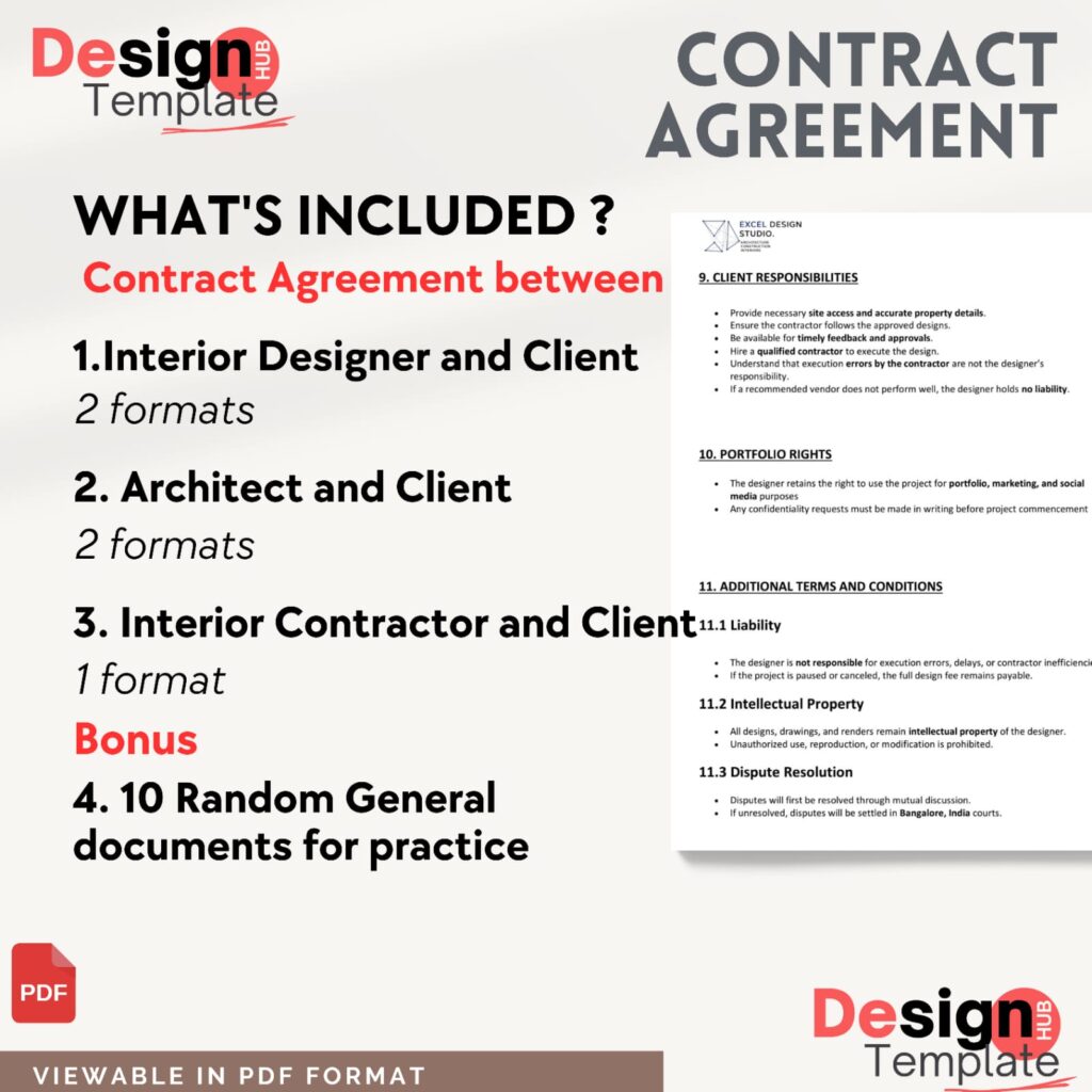 [ Pdf ] Contract Agreements for Interior Designer and Contractor [ 3 ...